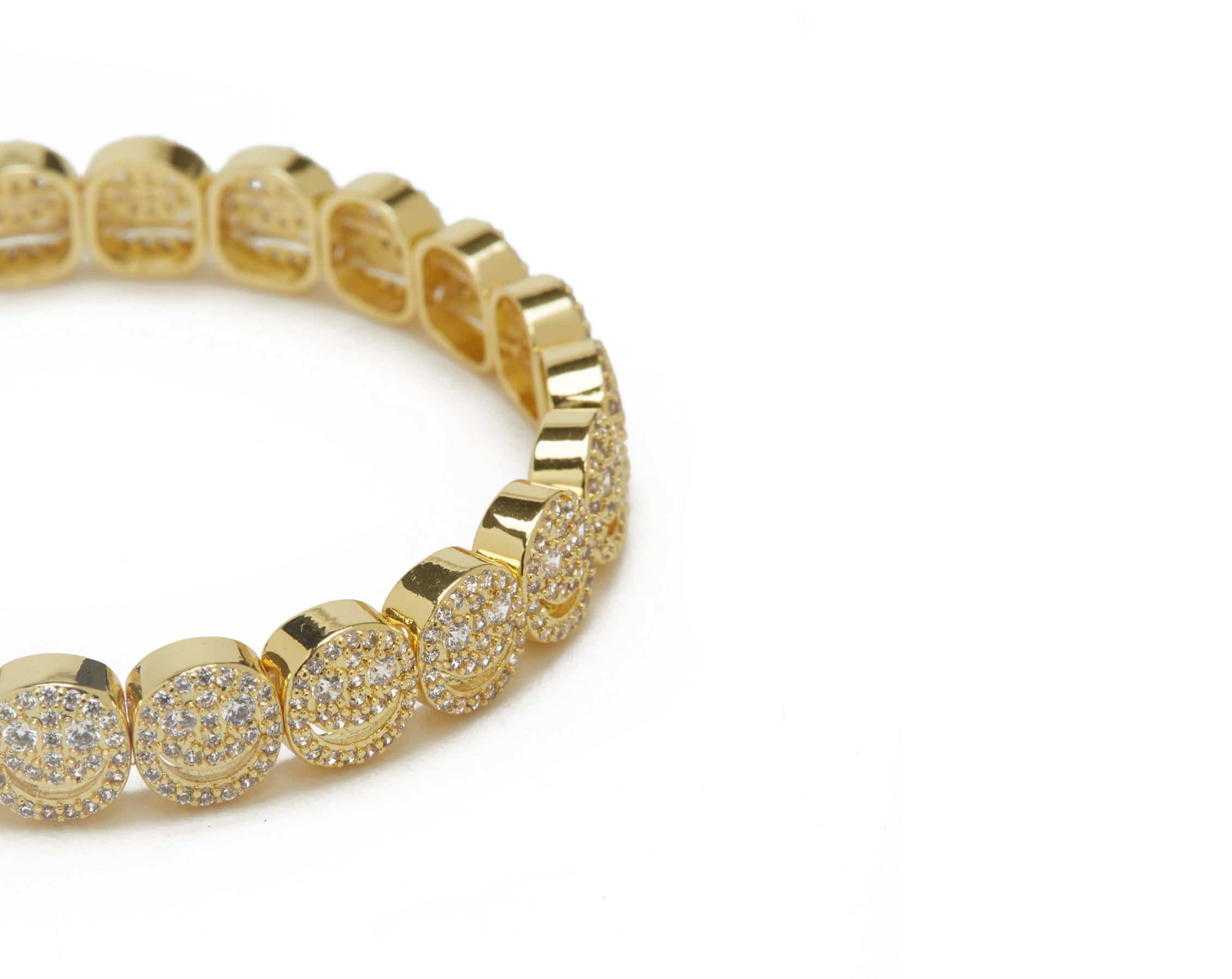 Smiley Face Bracelet – Pavé Gold & Silver | Lisa Gozlan – lisa-gozlan-US